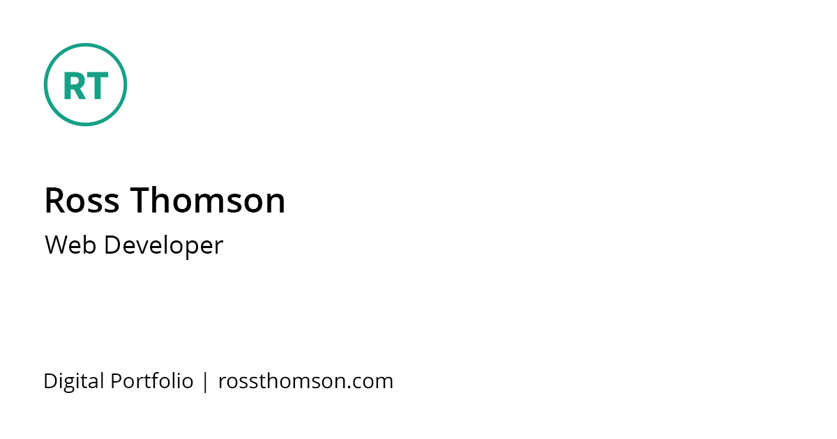 Ross Thomson | Website Developer in Aberdeen, Scotland